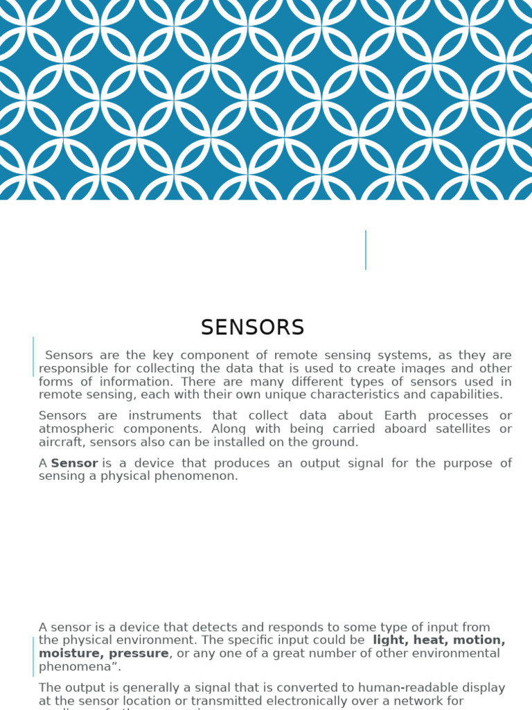 Sensors, Scanners Cameras, Spectral Sign Remote Sensing +videos | PDF ...
