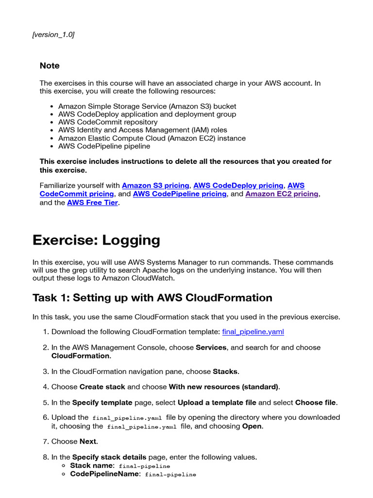 Exercise 2_ Logging | PDF | Amazon Web Services | Computer Engineering