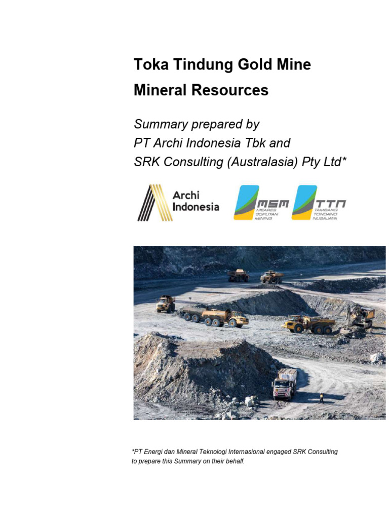 SRK Resource Report 2021 PT Archi Indonesia TBK Compressed | PDF | Mining | Geology