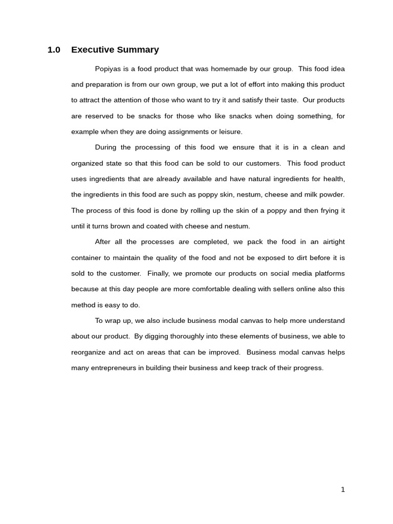 Homemade Poppy Snacks Business Plan | PDF | Sales | Marketing