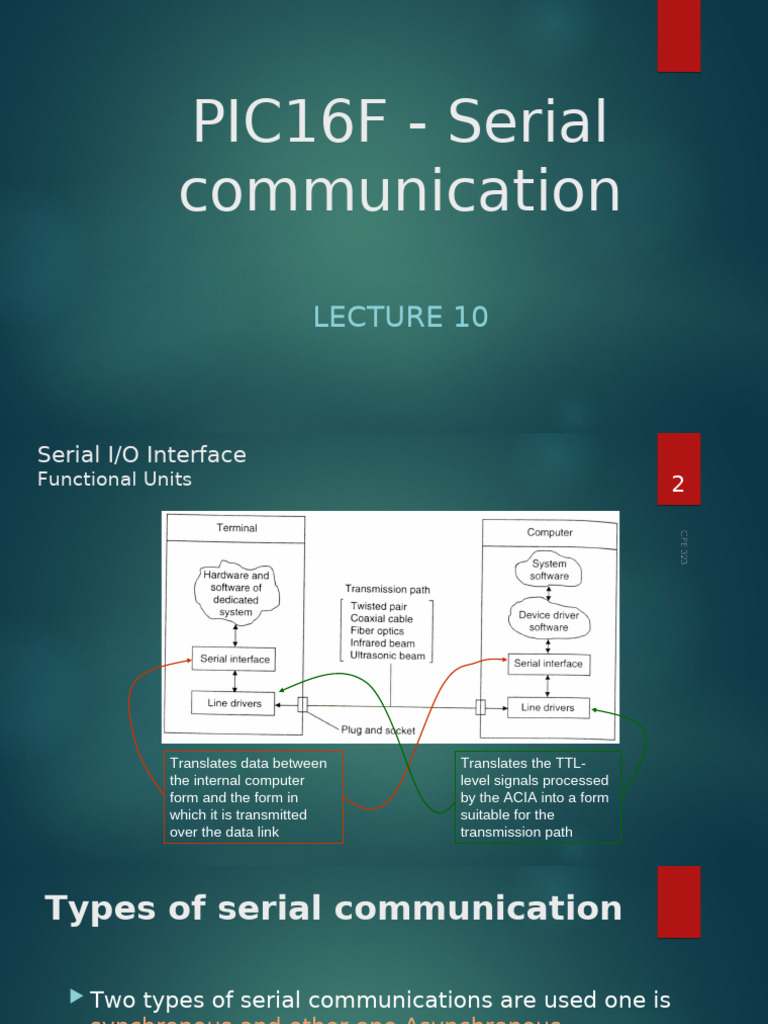 Lecture 07 - PIC16F Serial Communication | PDF | Computer Hardware | Telecommunications Equipment