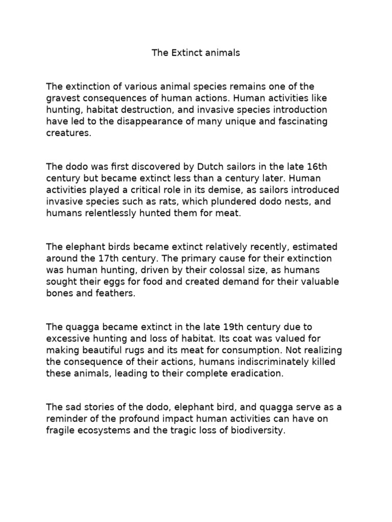 The Extinct Animals | PDF