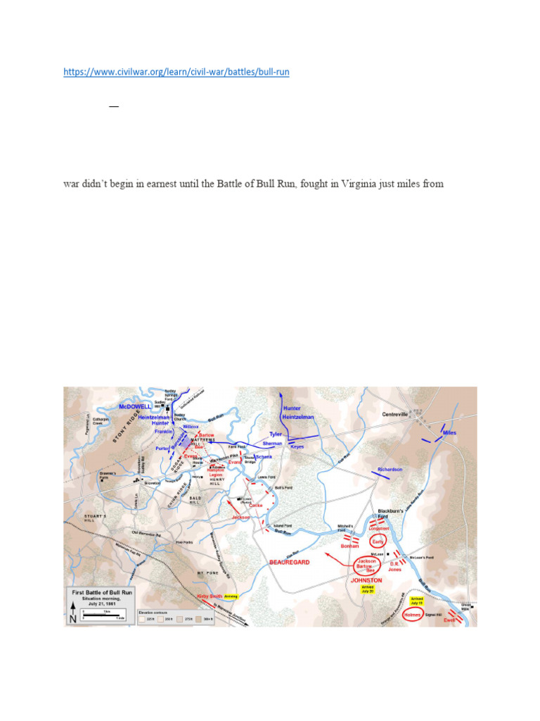 The Battle of First Manassas Brief Description | PDF | First Battle Of ...