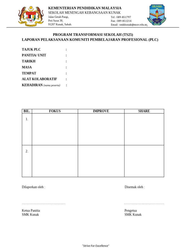 Borang PLC 2021 | PDF