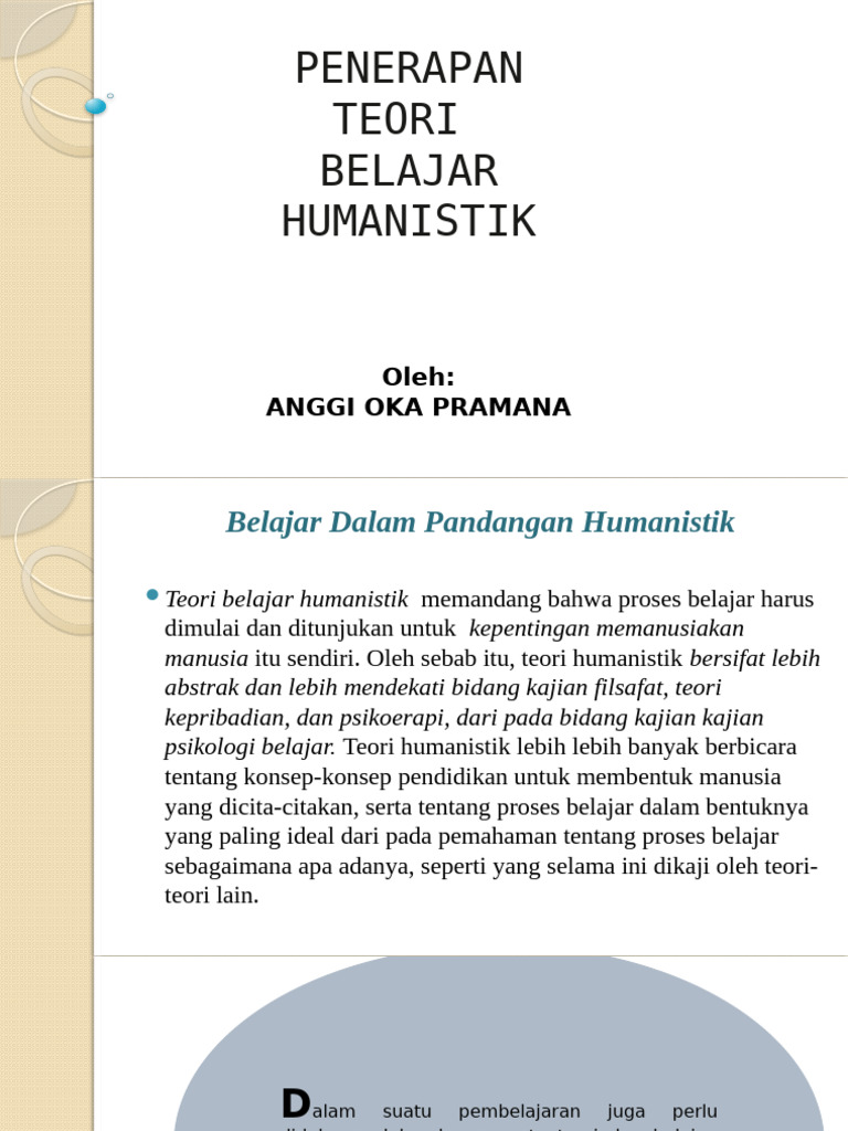 Penerapan Teori Belajar Humanistik | PDF