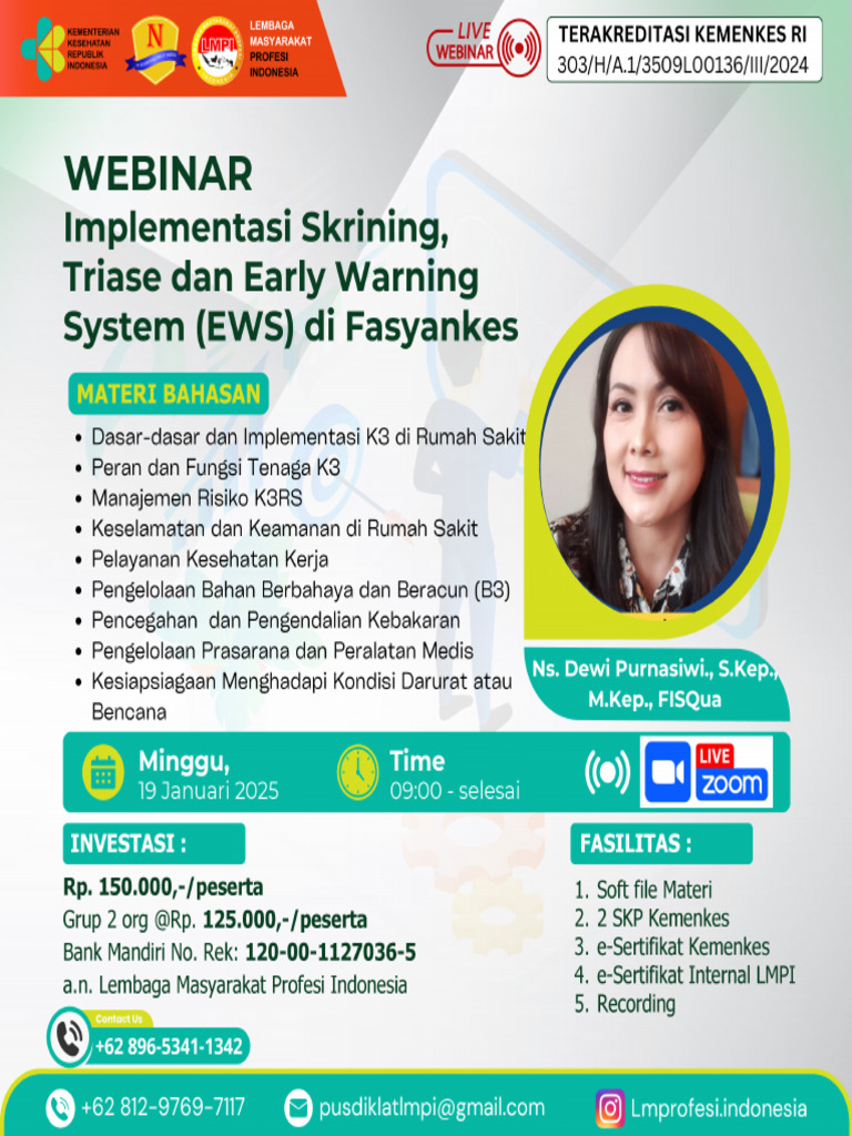 Webinar Implementasi Skrining Triase Dan EWS Di Fasyankes | PDF