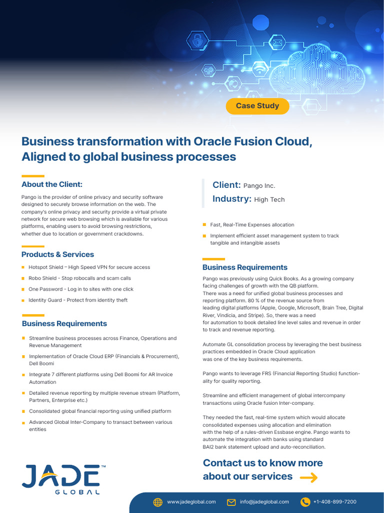 Case Study Pango Inc V2.0 | PDF | Accounts Payable | Cloud Computing