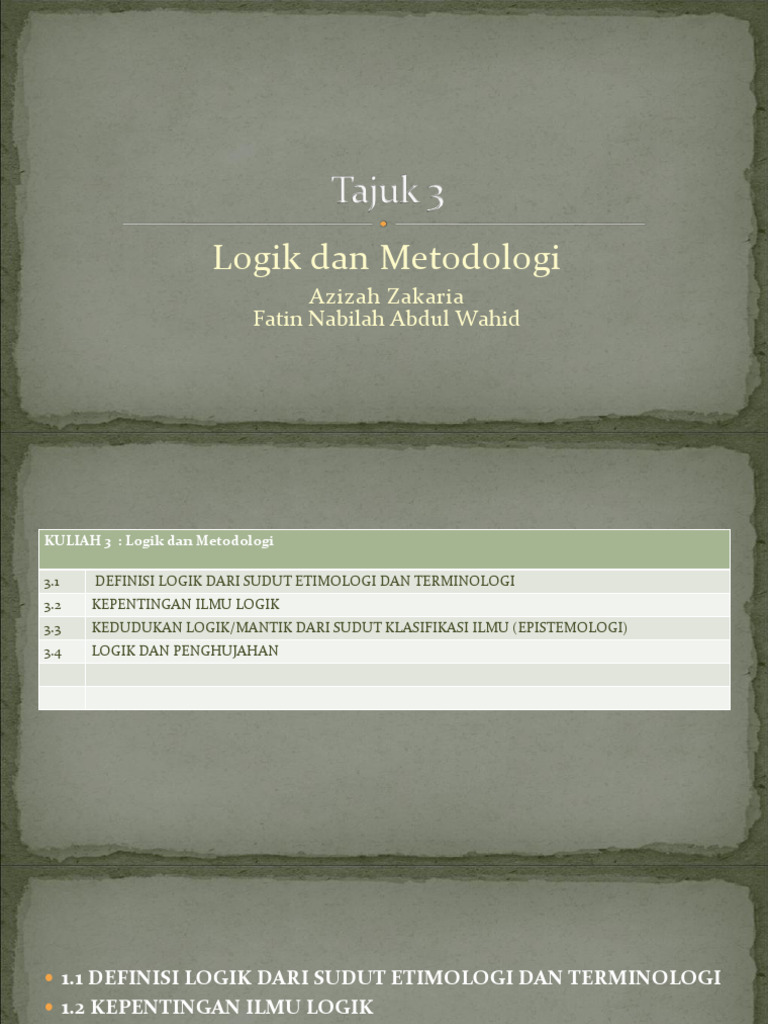 Bab 3 - Logik & Metodologi | PDF