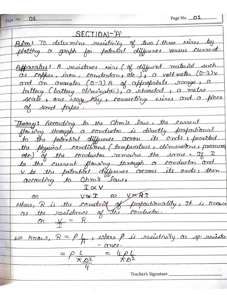 Physics Section A Experiment 1 | PDF