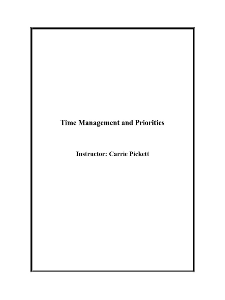 Time Management-Outline | PDF | Book Of Proverbs | Wisdom
