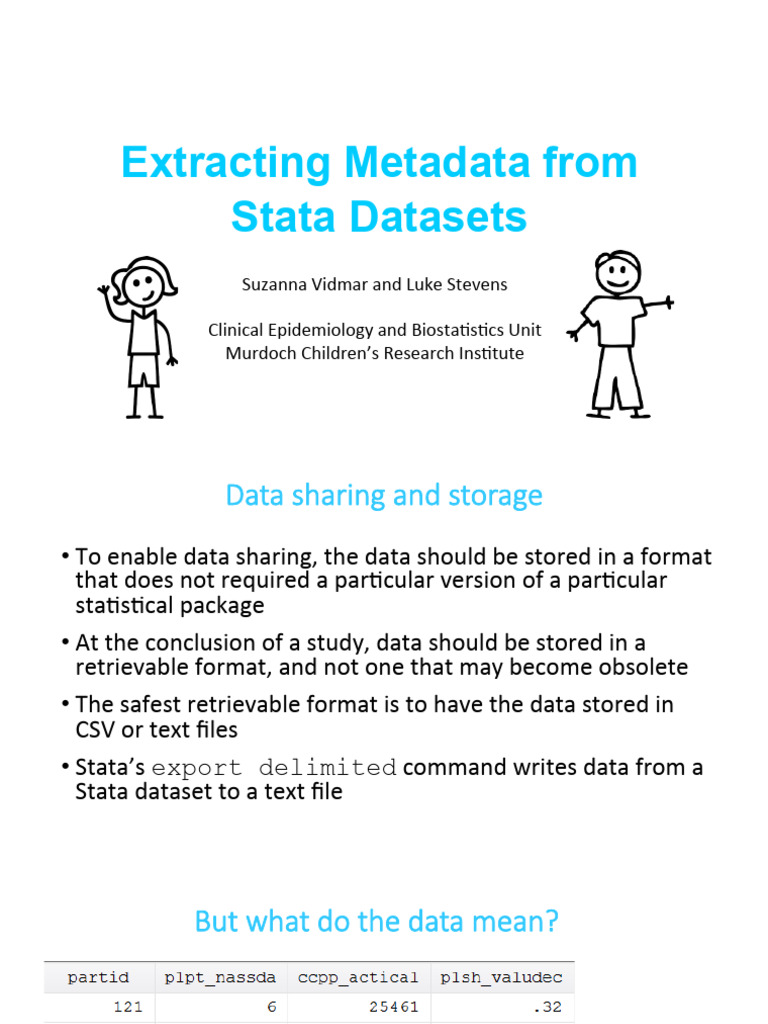 Extracting Metadata from Stata Datasets | PDF | Data | Metadata