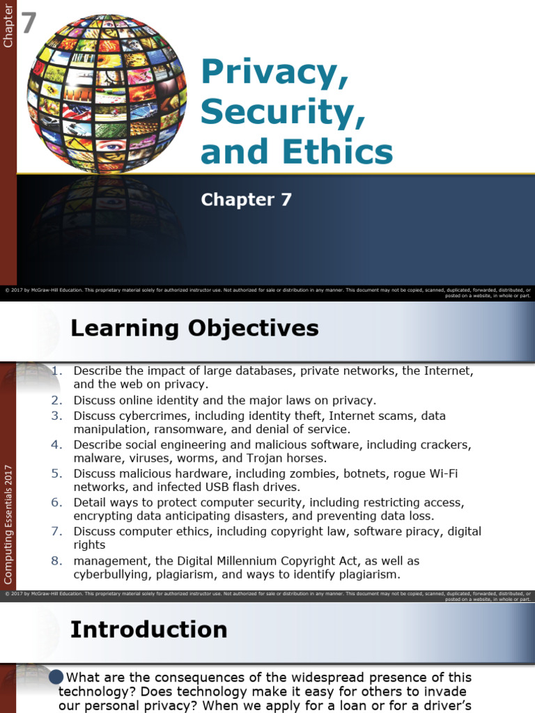 7.0 Chapter 7 - Privacy & Security Ethics 2023 | PDF | Malware | Security