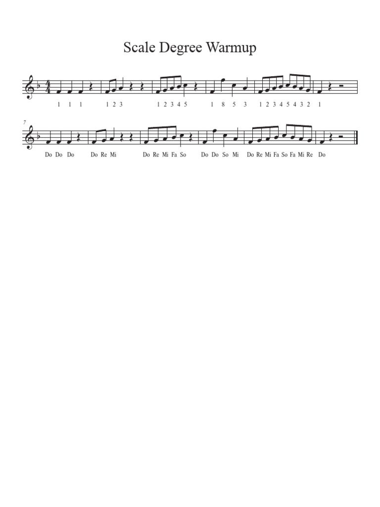 Scale Degree Warmup Guide | PDF