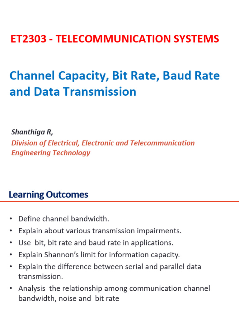 Baud Rate in Telecommunications Explained | PDF | Bandwidth (Signal ...