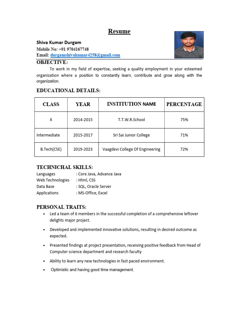 SHIVA NEW RESUME_pdf | PDF | Java (Programming Language) | Software Engineering