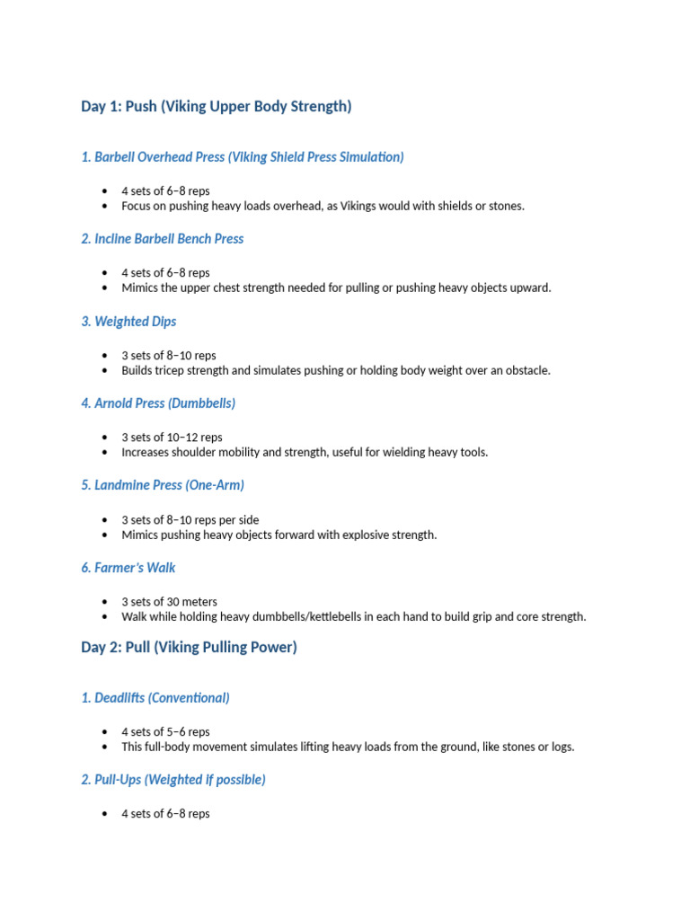 viking workout | PDF | Kettlebell | Weight Training