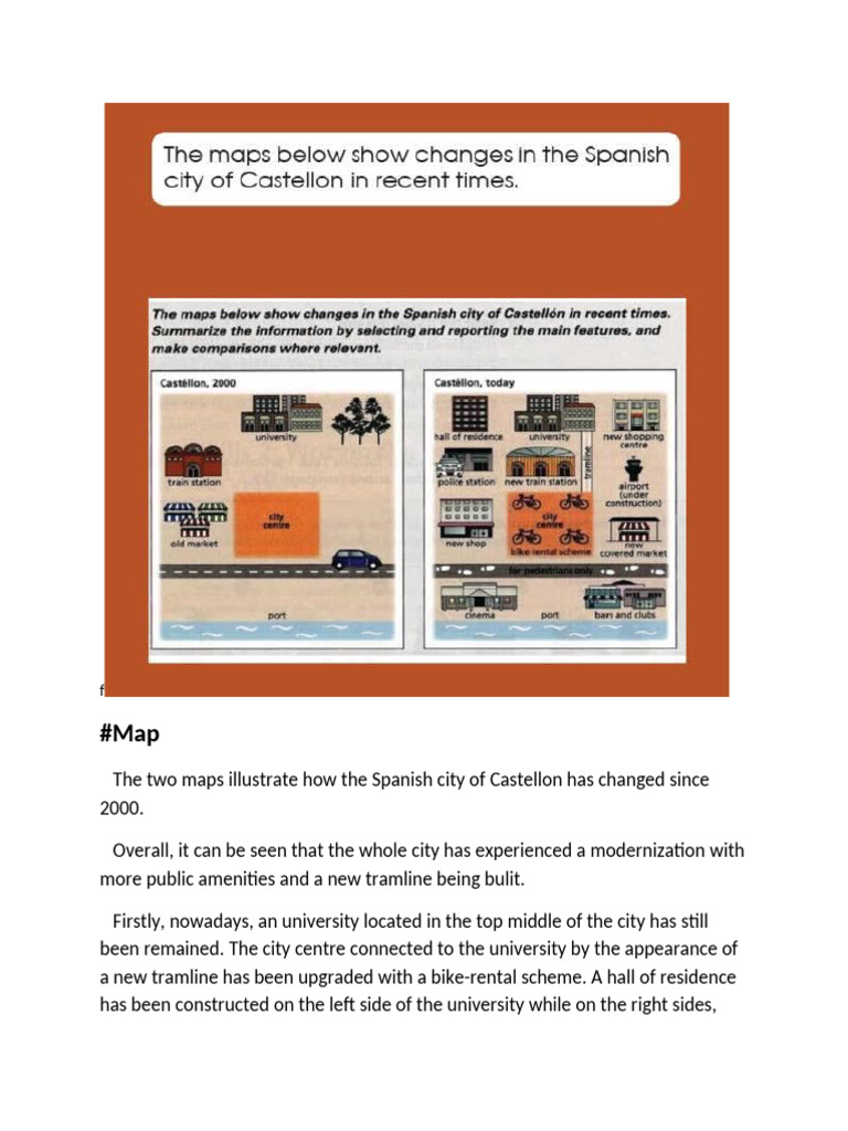 Writing Task 1 - Map - Castellon | PDF