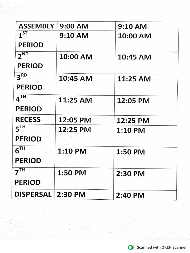 Bell Schedule | PDF