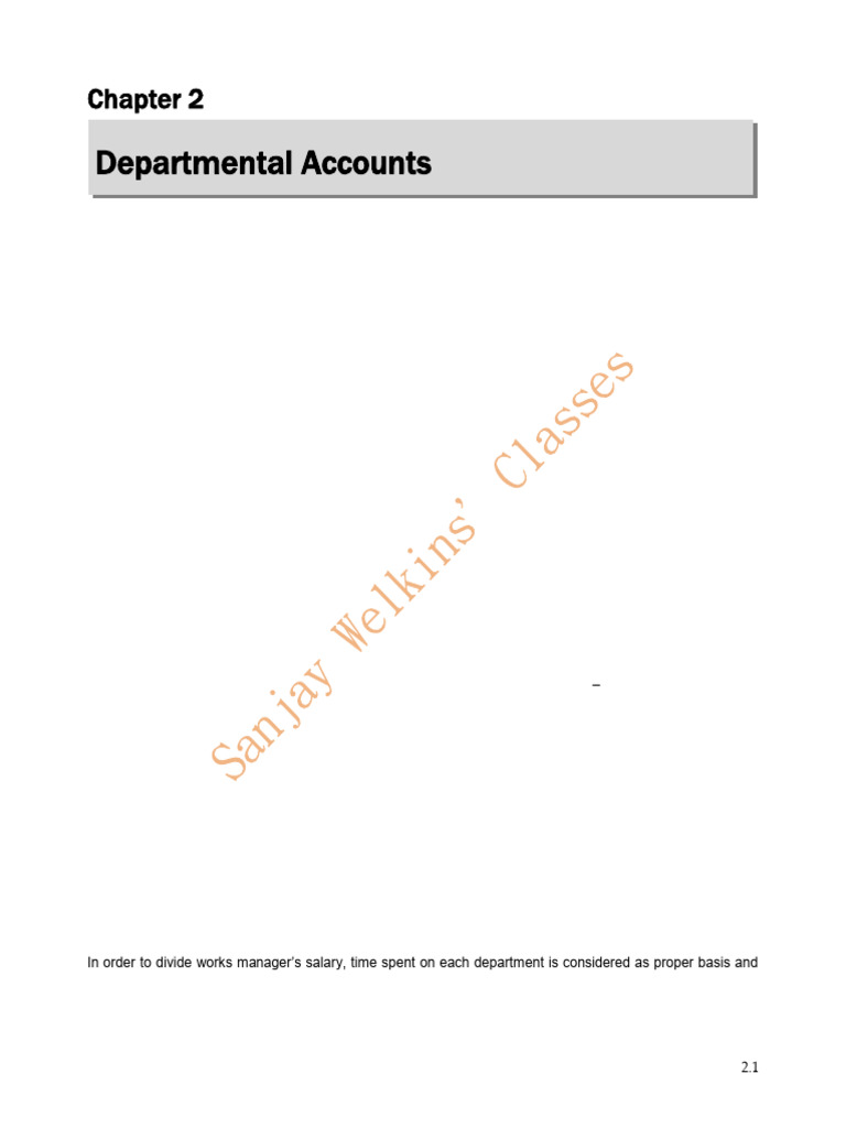 Departmental Accounting Overview | PDF | Expense | Net Income