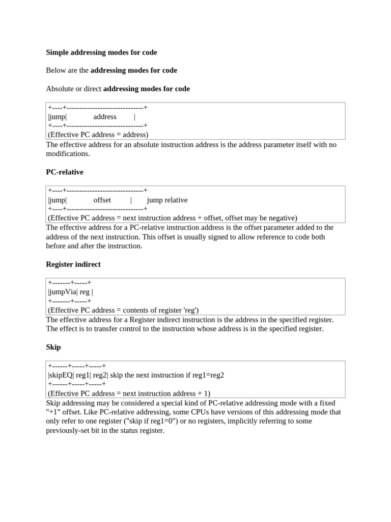 Addressing Modes for Programmers | PDF | Computer Architecture ...
