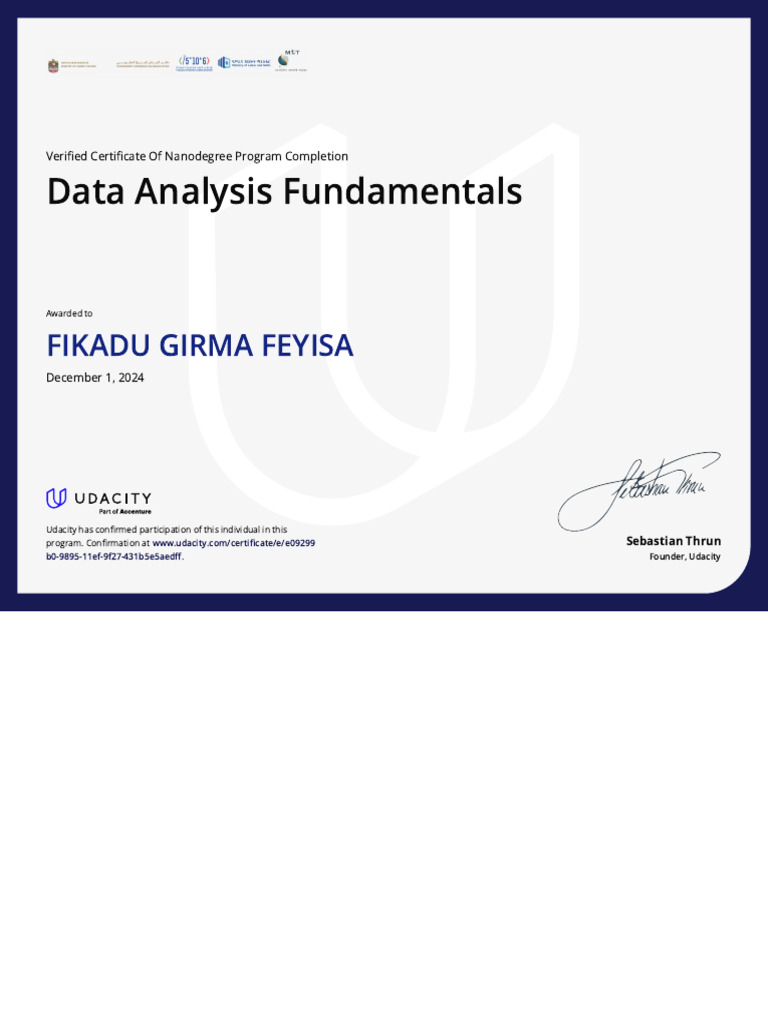 Data Analysis Certification | PDF