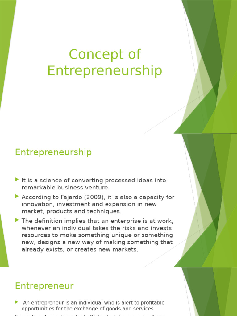 Understanding Entrepreneurship Concepts | PDF | Entrepreneurship ...