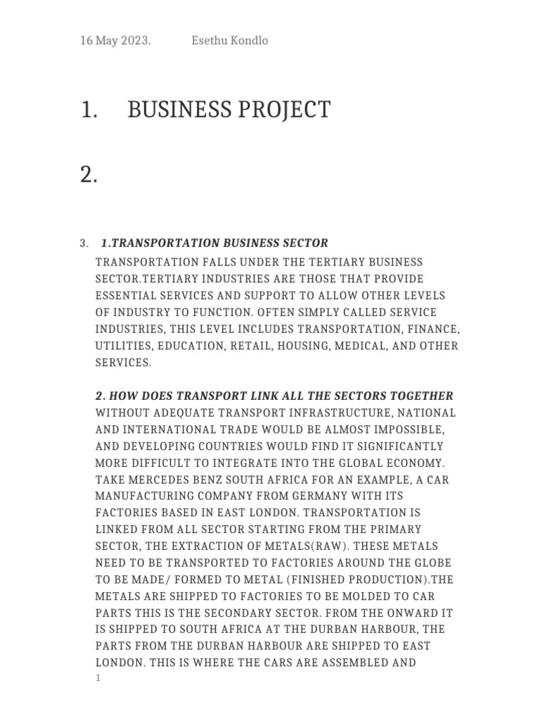 Business Project | PDF | Business | Economies
