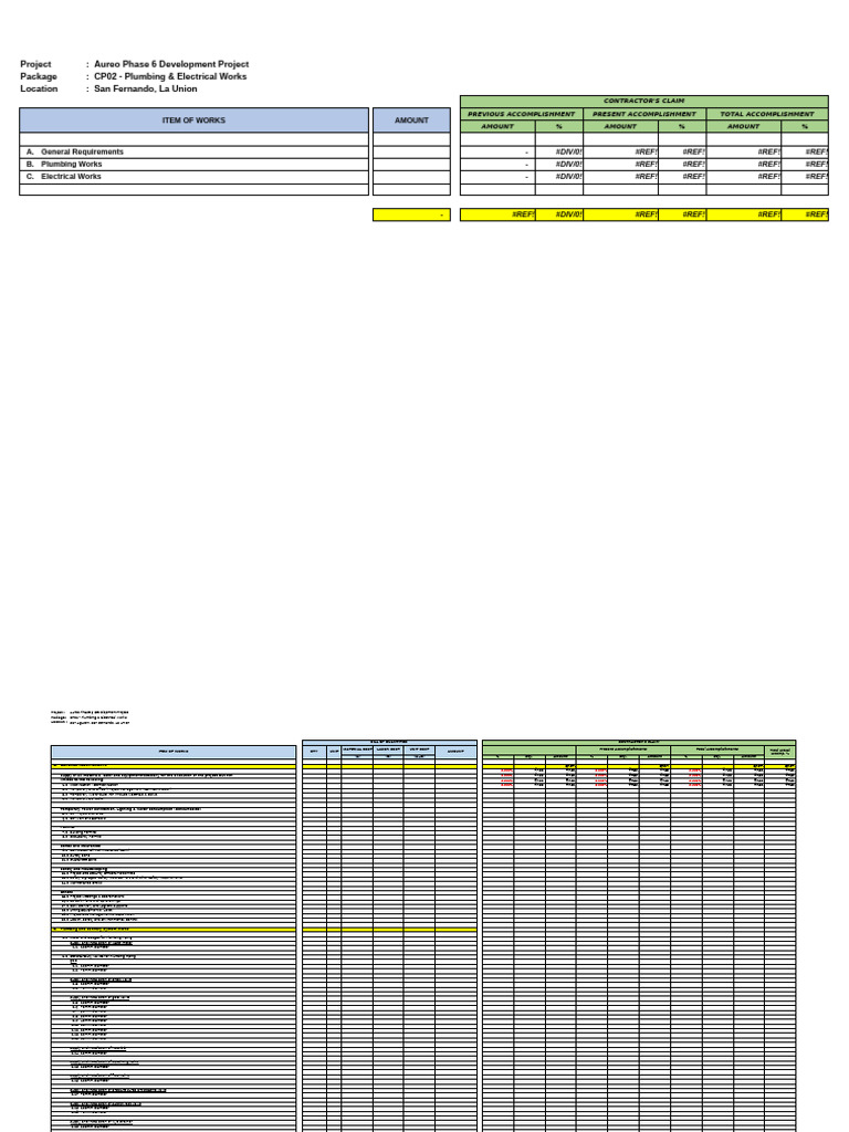 A.P GEMORA Progress Billing Template | PDF | Flashlight | Pipe (Fluid ...