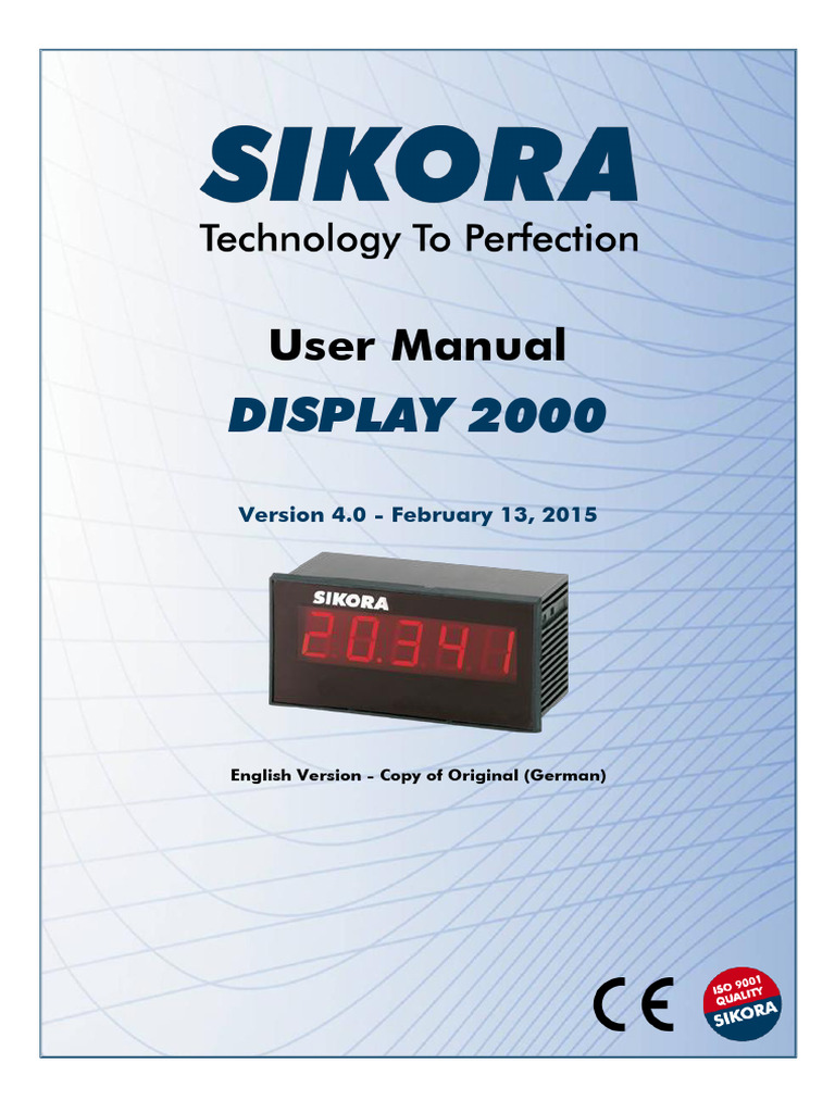 DISPLAY 2000 User Manual Overview | PDF | Electromagnetic Compatibility ...