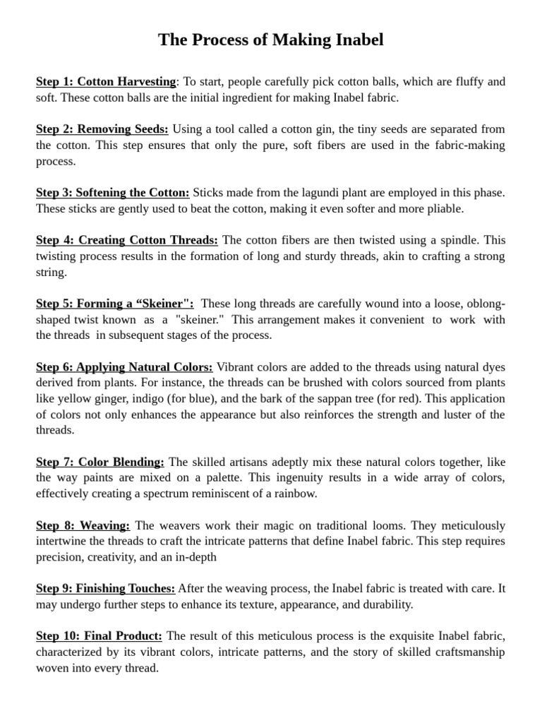 Inabel Weaving Process Explained | PDF
