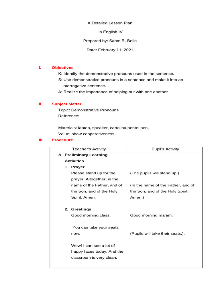 English IV Lesson: Pronouns | PDF | Pronoun | Linguistics