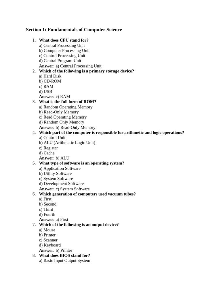 computer mcqs | PDF | Computer Data Storage | Bios computer mcqs | PDF | Computer Data Storage | Bios