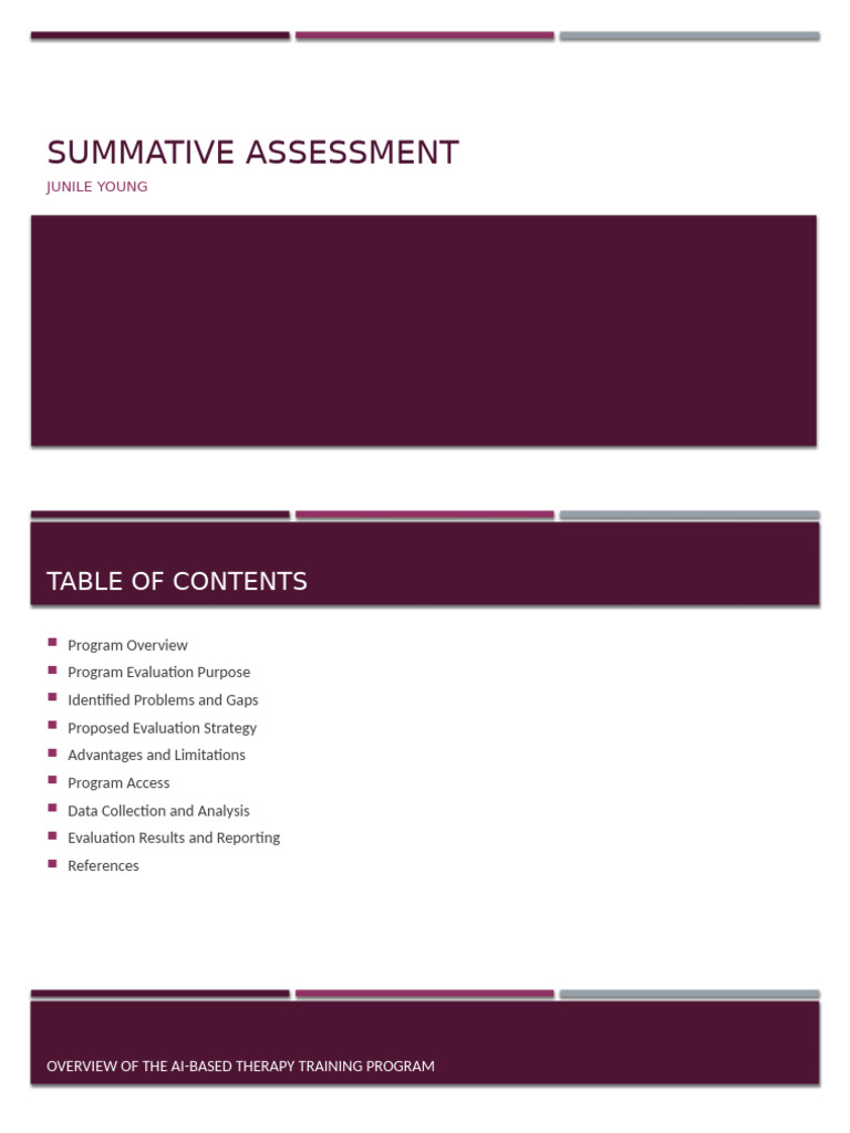 Summative Assessment - Program Evaluation | PDF | Evaluation | Program ...