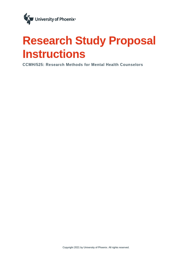 ccmh525 v4 Research Study Proposal Instructions | PDF | Apa Style