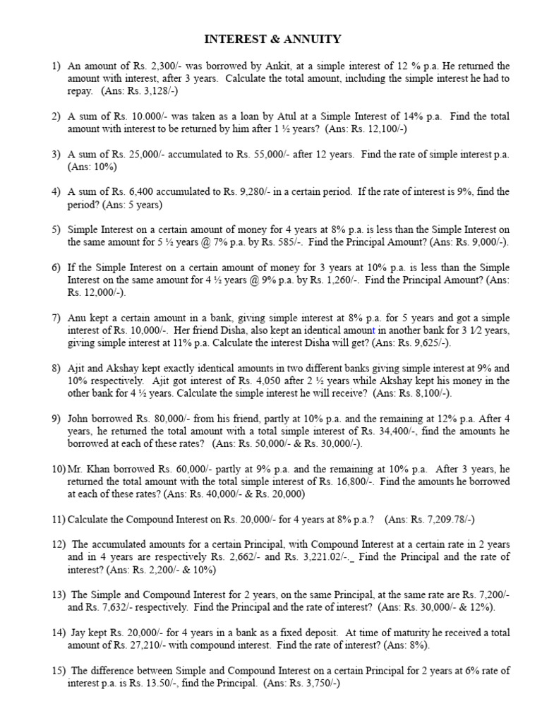 Interest - Annuity | PDF | Compound Interest | Interest
