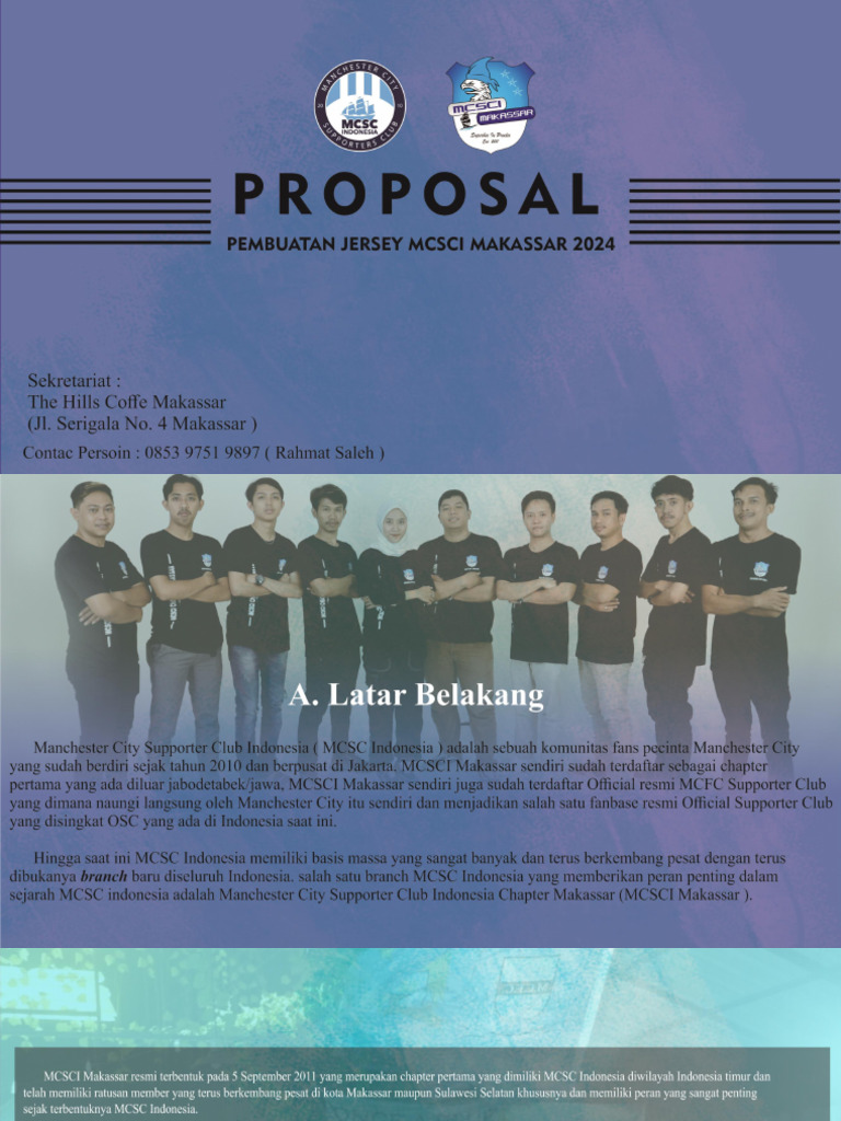 Proposal Jersey MCSCI Makassar 2024 | PDF