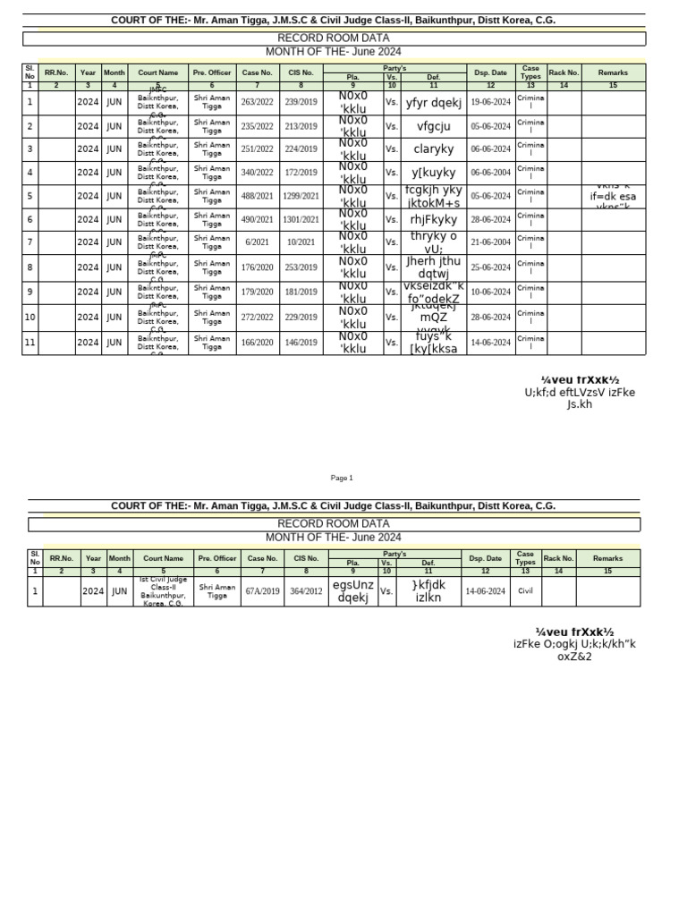 June 2024 Court Record Data | PDF