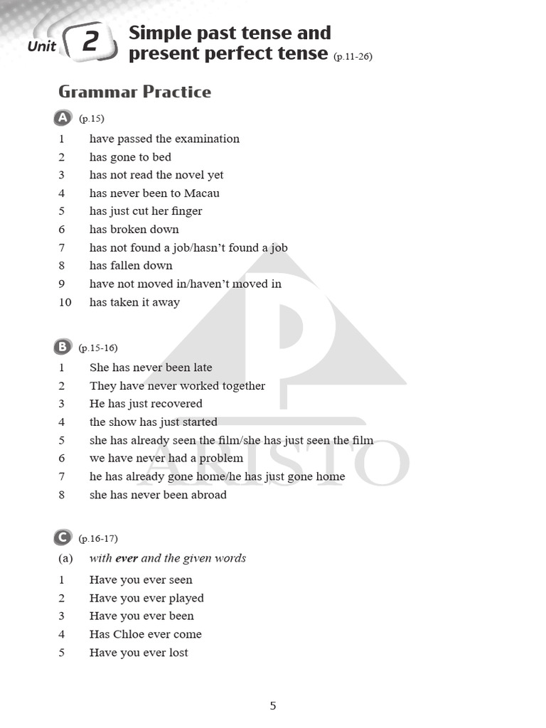JSGrammar2e 2B U2 Key | PDF | Linguistics