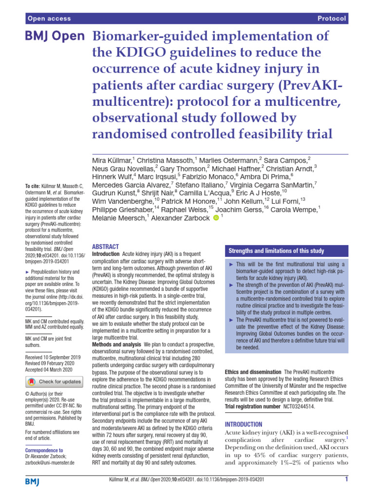 Biomarker-Guided Implementation of The KDIGO Guidelines To Reduce The ...