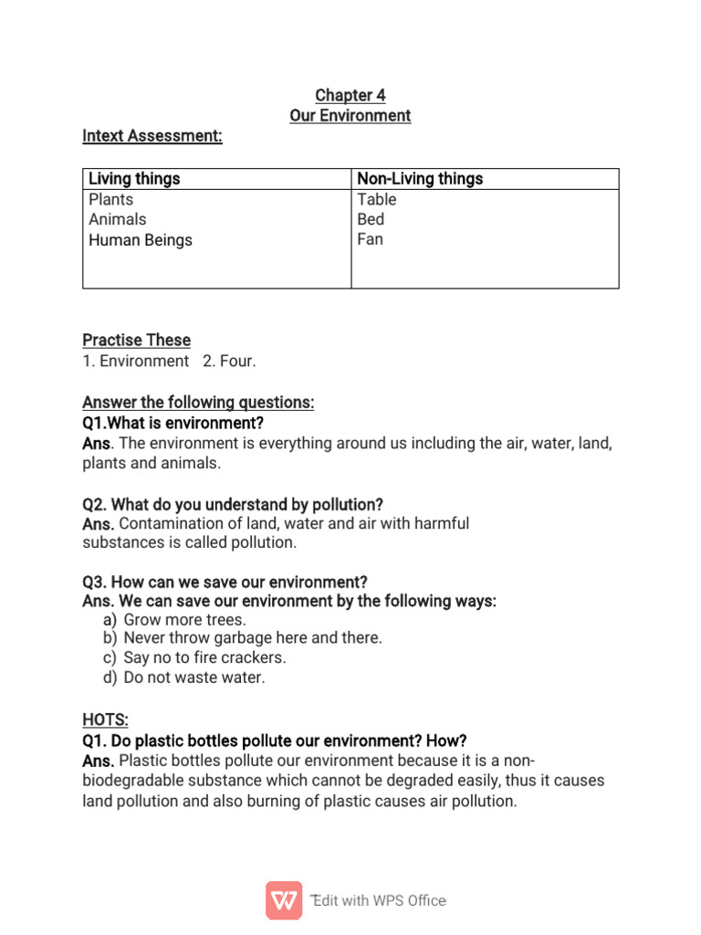Chapter 4 Our Environment | PDF