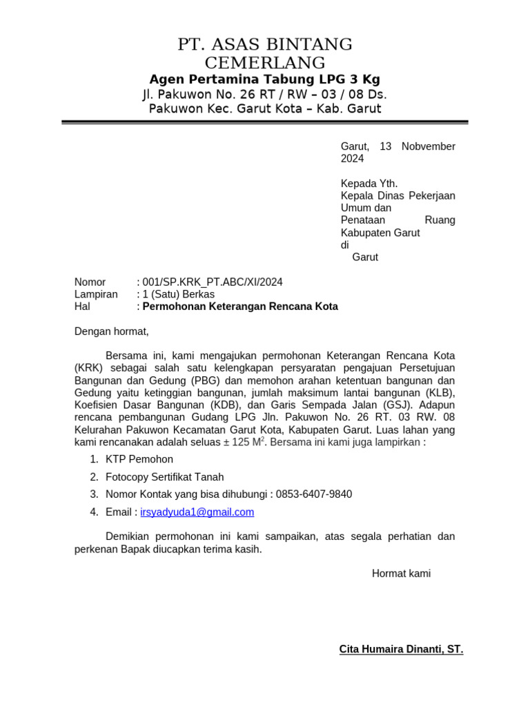 Permohonan KRK ABC | PDF