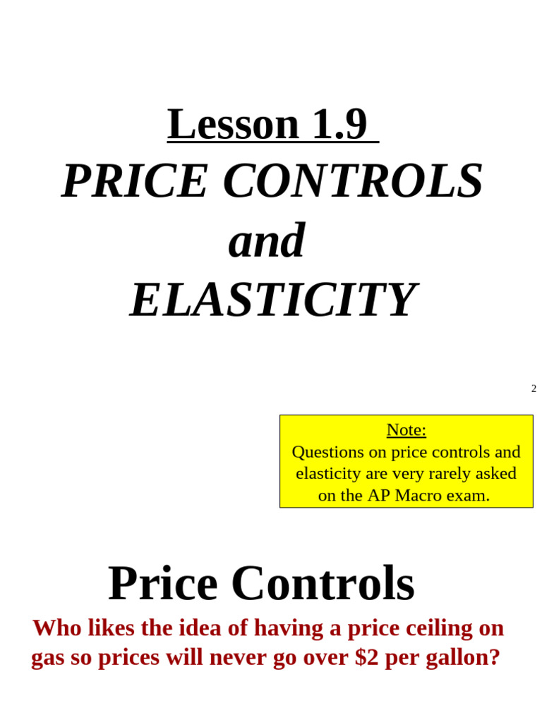 Price Controls and Elasticity Explained | PDF | Price Controls | Marketing