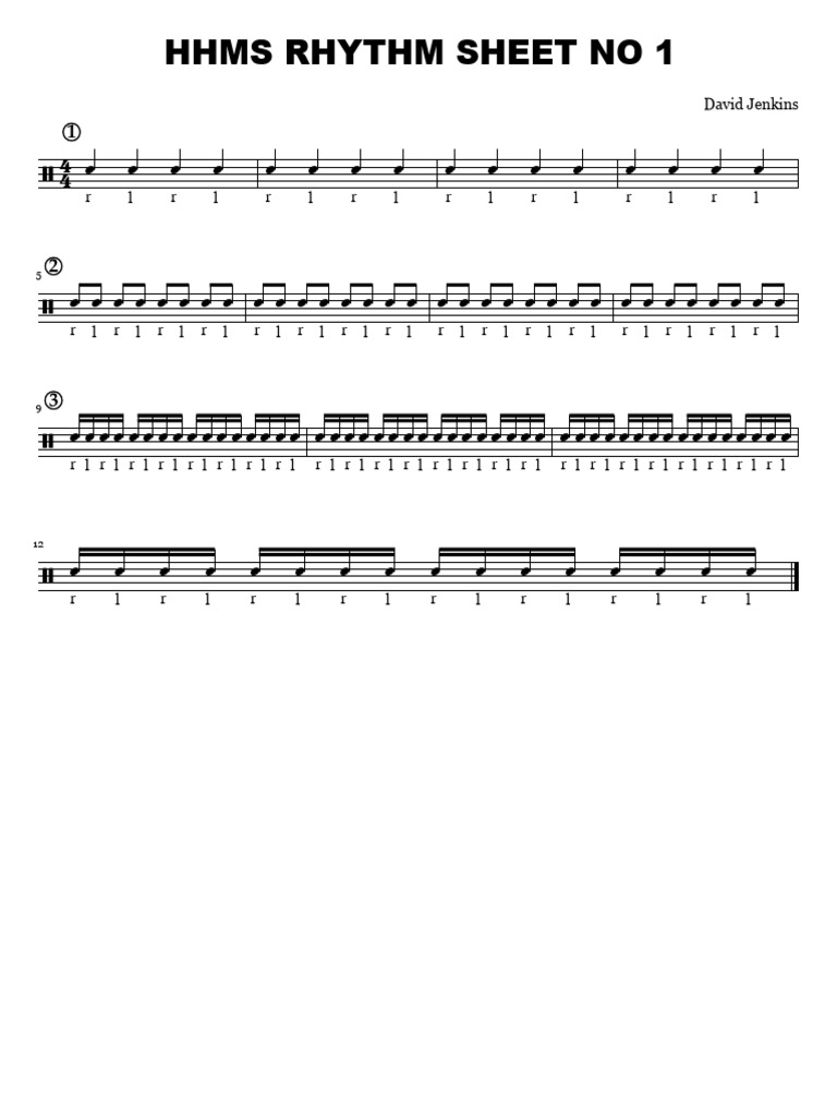 HHMS Rhythm Sheet No 1 | PDF