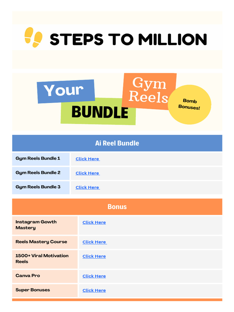Gym Reels Bundle with Bonuses & Courses | PDF