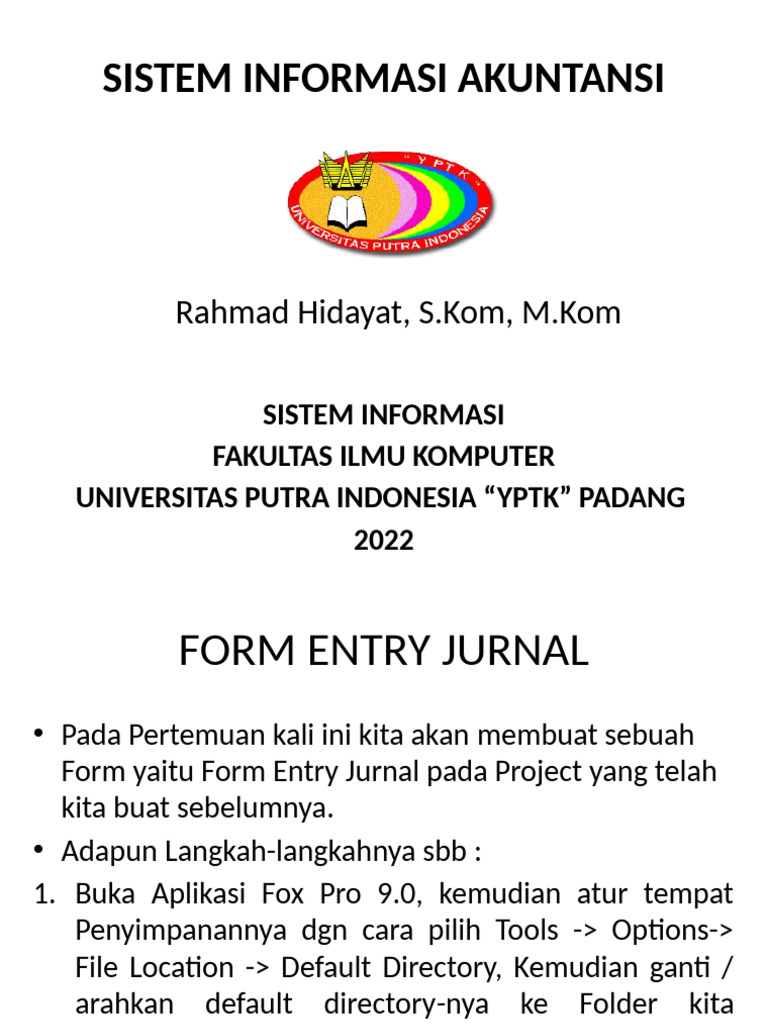 Modul 2 - Form Entry Jurnal (P4, P5) | PDF