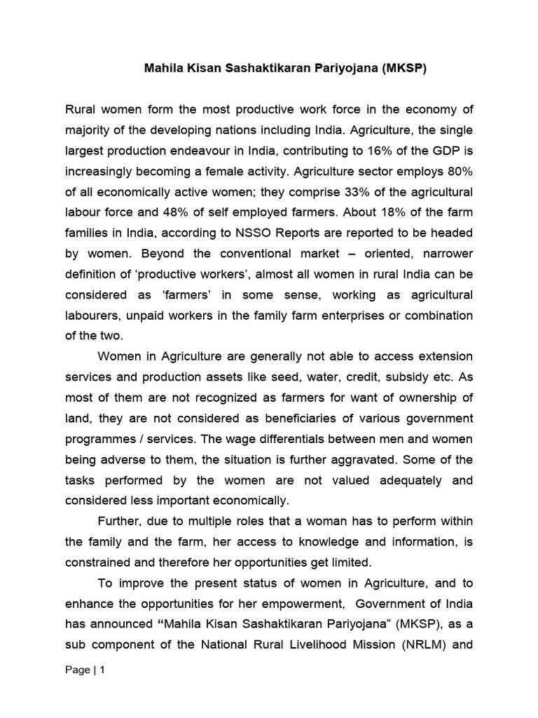 MKSP: Empowering Women in Agriculture | PDF | Manure | Agriculture