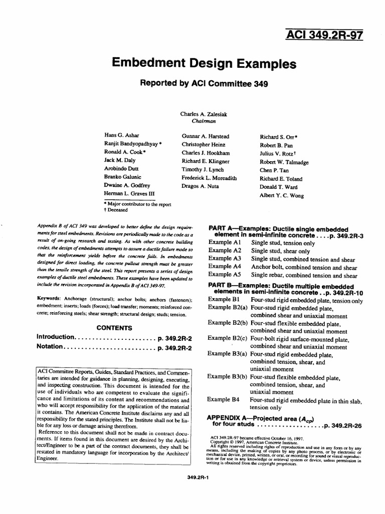ACI 349.2R-97 - Embedment Design Examples | PDF