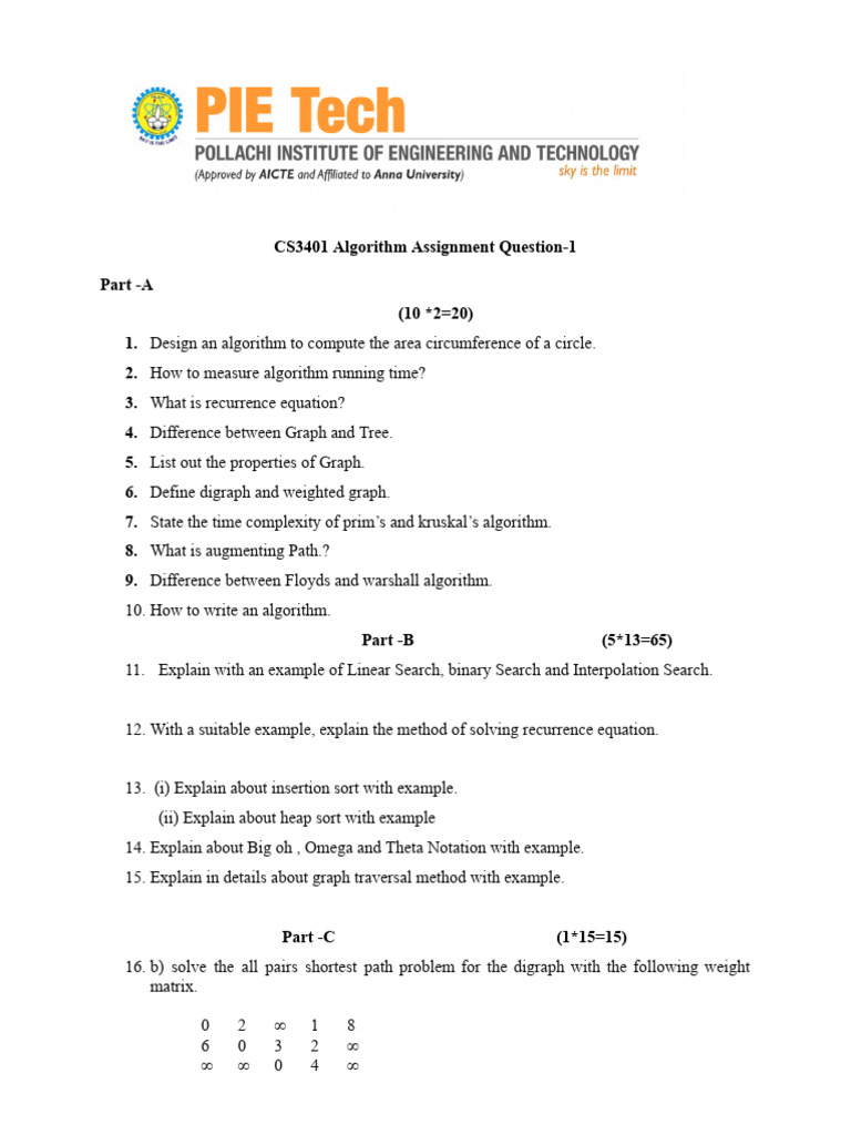 Assignment Question | PDF | Computational Complexity Theory | Dynamic Programming