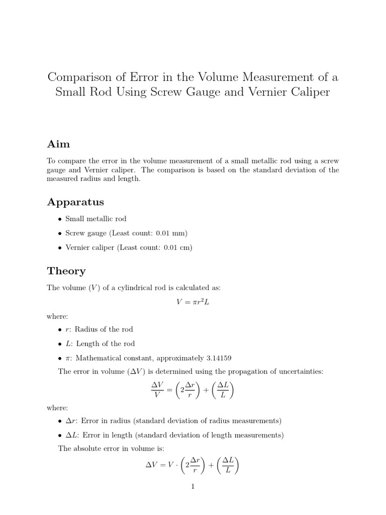 compare_error_volume_experiment 2 | PDF | Volume | Standard Deviation