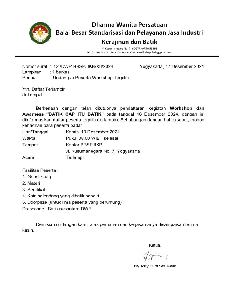 Undangan peserta DWP -1 | PDF